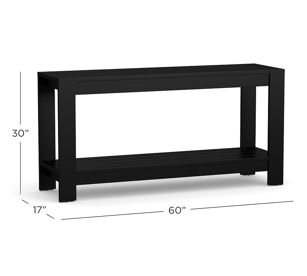 Malibu 60" Metal Outdoor Console Table, Black | Pottery Barn