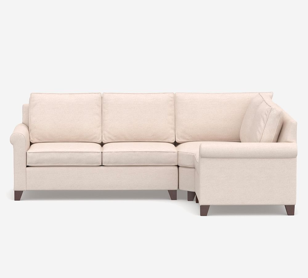 Cameron Roll Arm Upholstered 3-Piece Sectional with Wedge | Pottery Barn