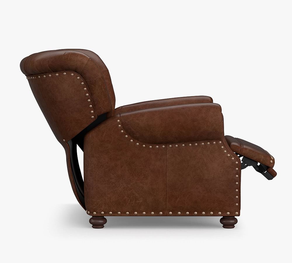 Lansing Tufted Leather Recliner | Pottery Barn