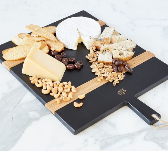 Handmade Reclaimed Wood Cheese Board - Black | Pottery Barn
