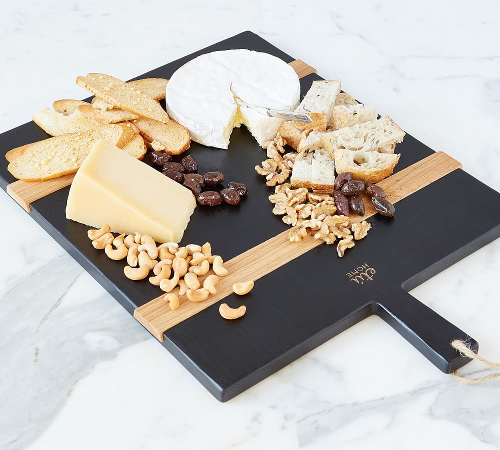 Handmade Reclaimed Wood Cheese Board - Black | Pottery Barn