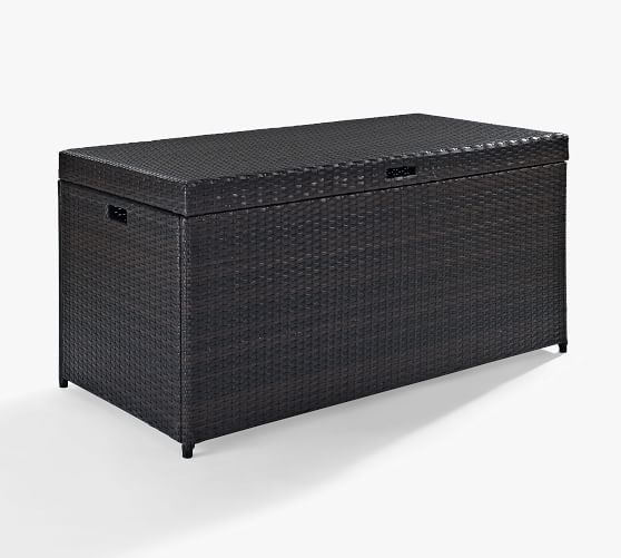 Benson Outdoor Wicker Pool Storage Bin | Pottery Barn