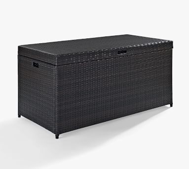 Benson Outdoor Wicker Pool Storage Bin | Pottery Barn