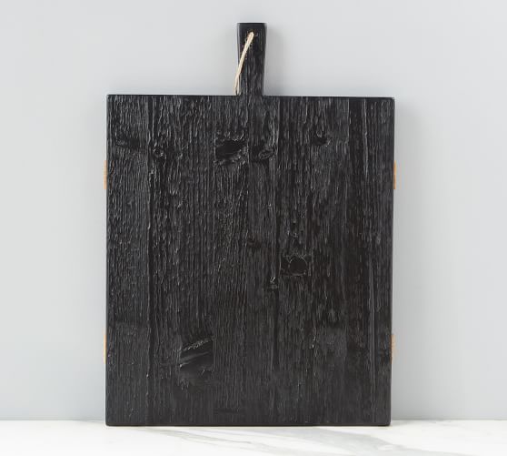 Handmade Reclaimed Wood Cheese Board - Black | Pottery Barn