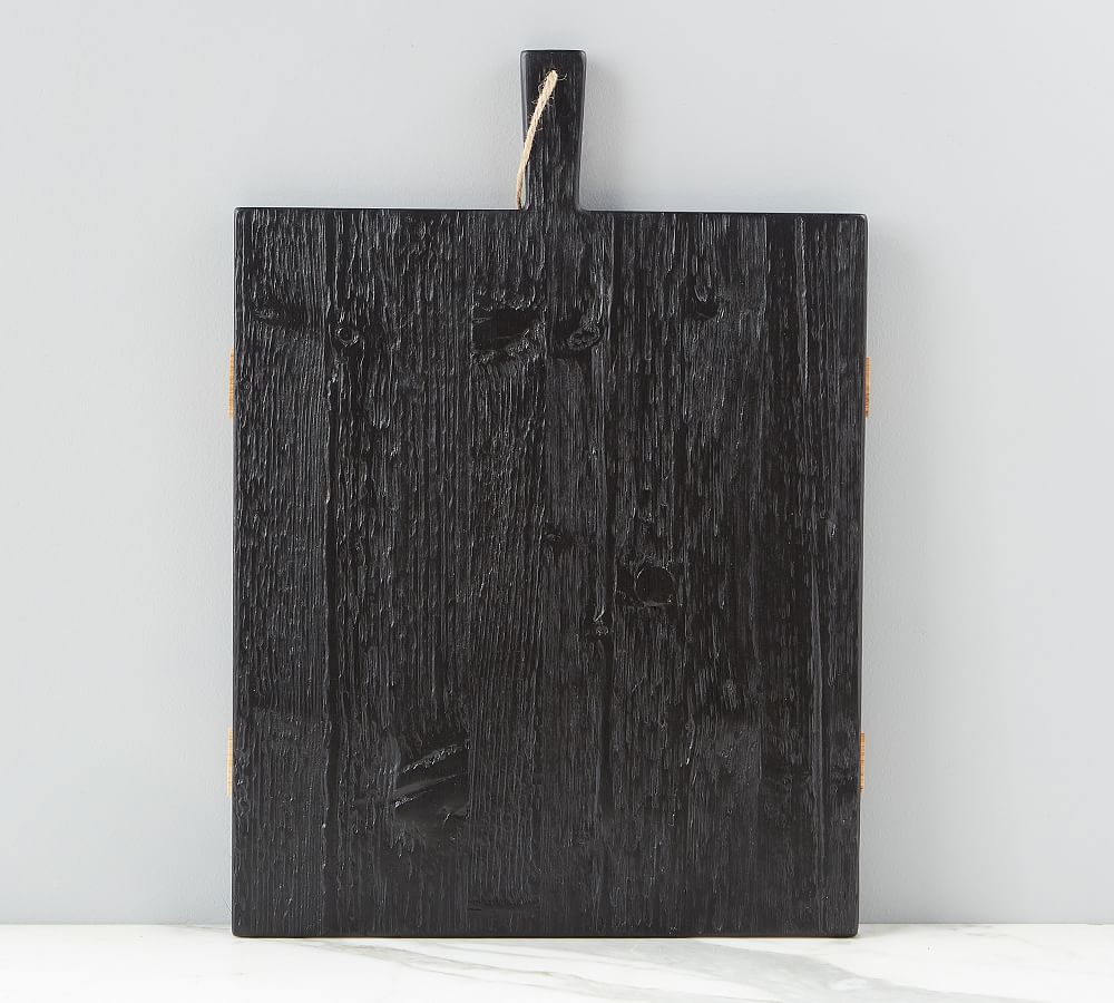 Handmade Reclaimed Wood Cheese Board - Black | Pottery Barn