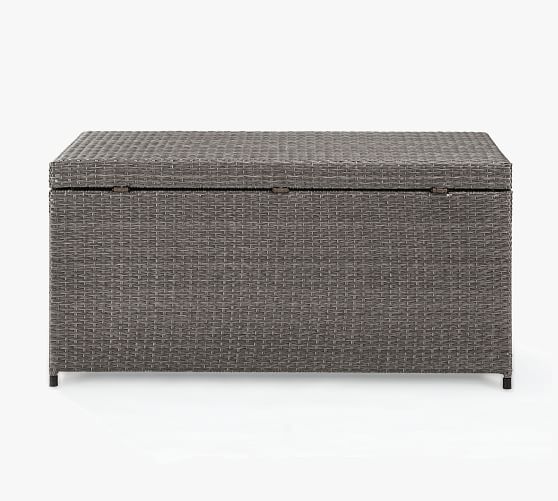 Benson Outdoor Wicker Pool Storage Bin | Pottery Barn