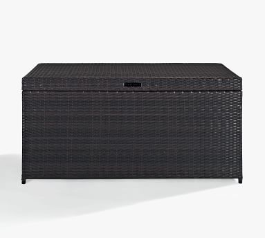 Benson Outdoor Wicker Pool Storage Bin | Pottery Barn