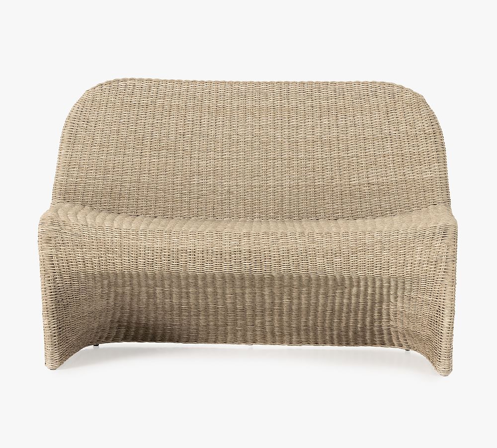 Encinitas 50" Wicker Outdoor Dining Bench | Pottery Barn