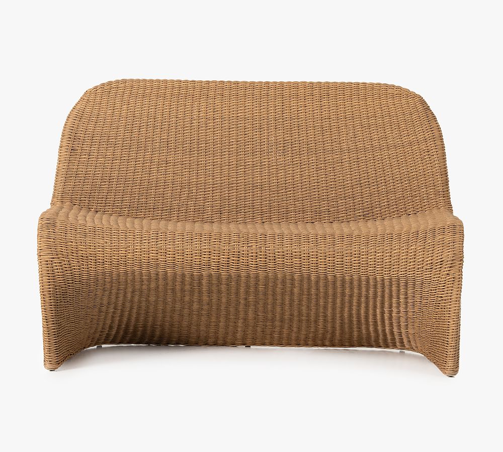 Encinitas 50" Wicker Outdoor Dining Bench | Pottery Barn