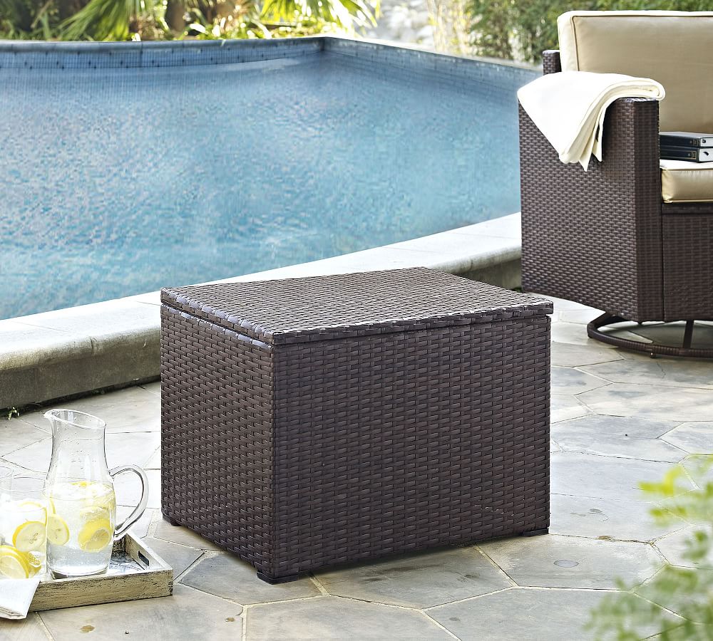 Benson Outdoor Wicker Cooler | Pottery Barn