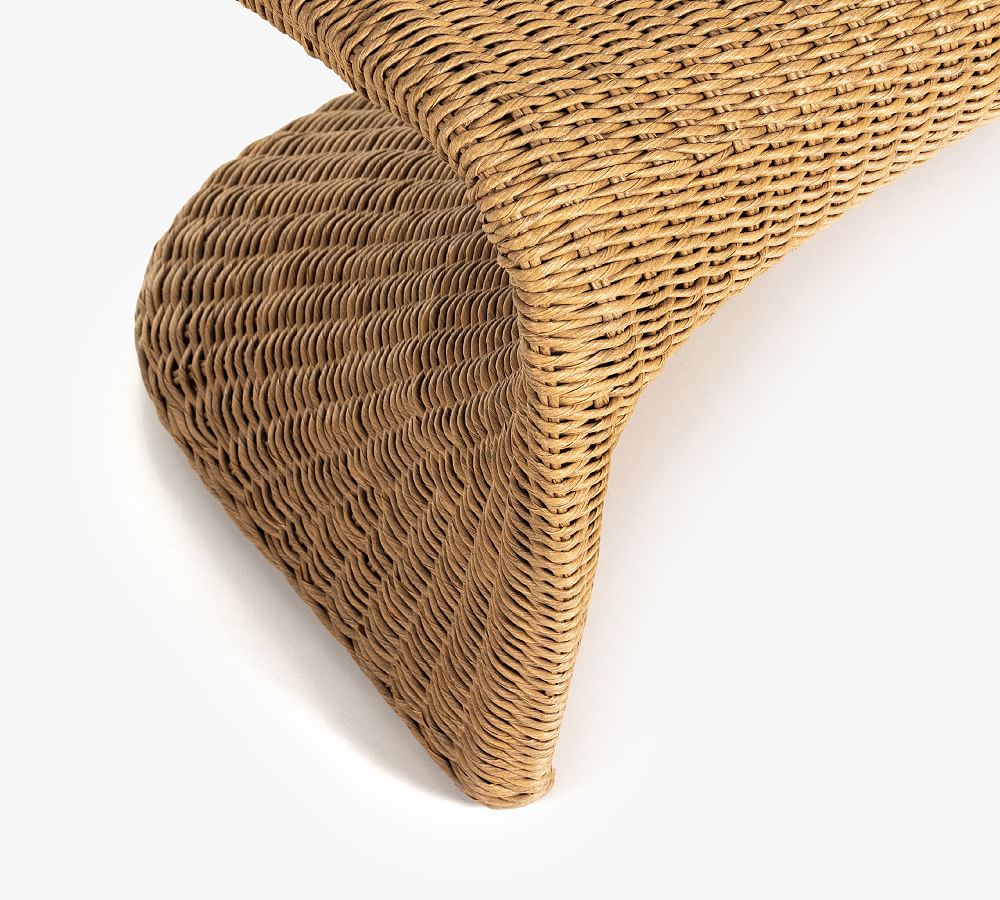 Encinitas 50" Wicker Outdoor Dining Bench | Pottery Barn