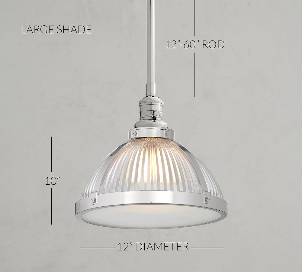 Industrial Ribbed Glass Pole Pendant | Pottery Barn