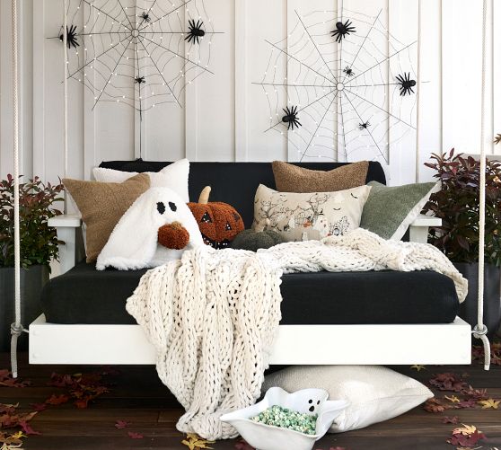 Gus the Ghost with Pumpkin Pillow | Pottery Barn