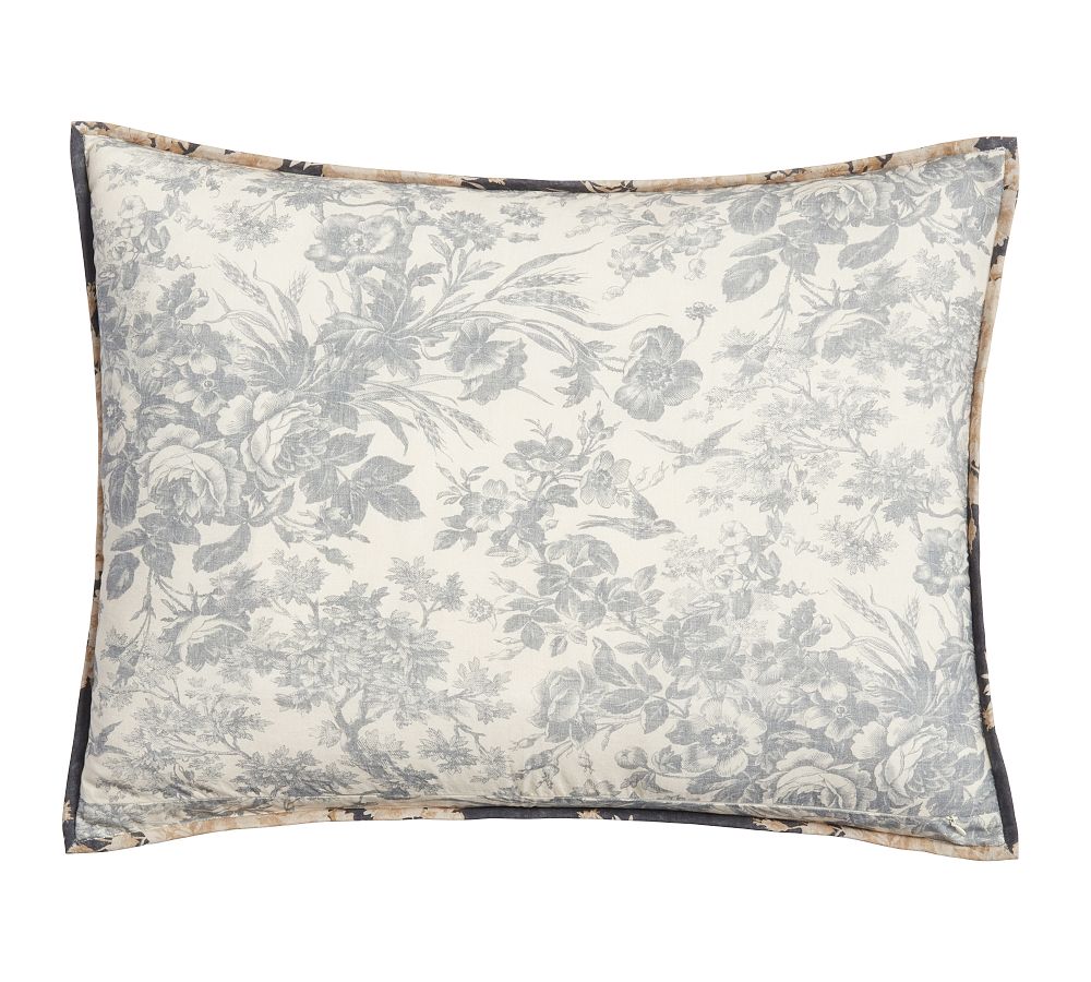 Juliette Toile Handcrafted Reversible Pick-Stitch Quilted Sham ...