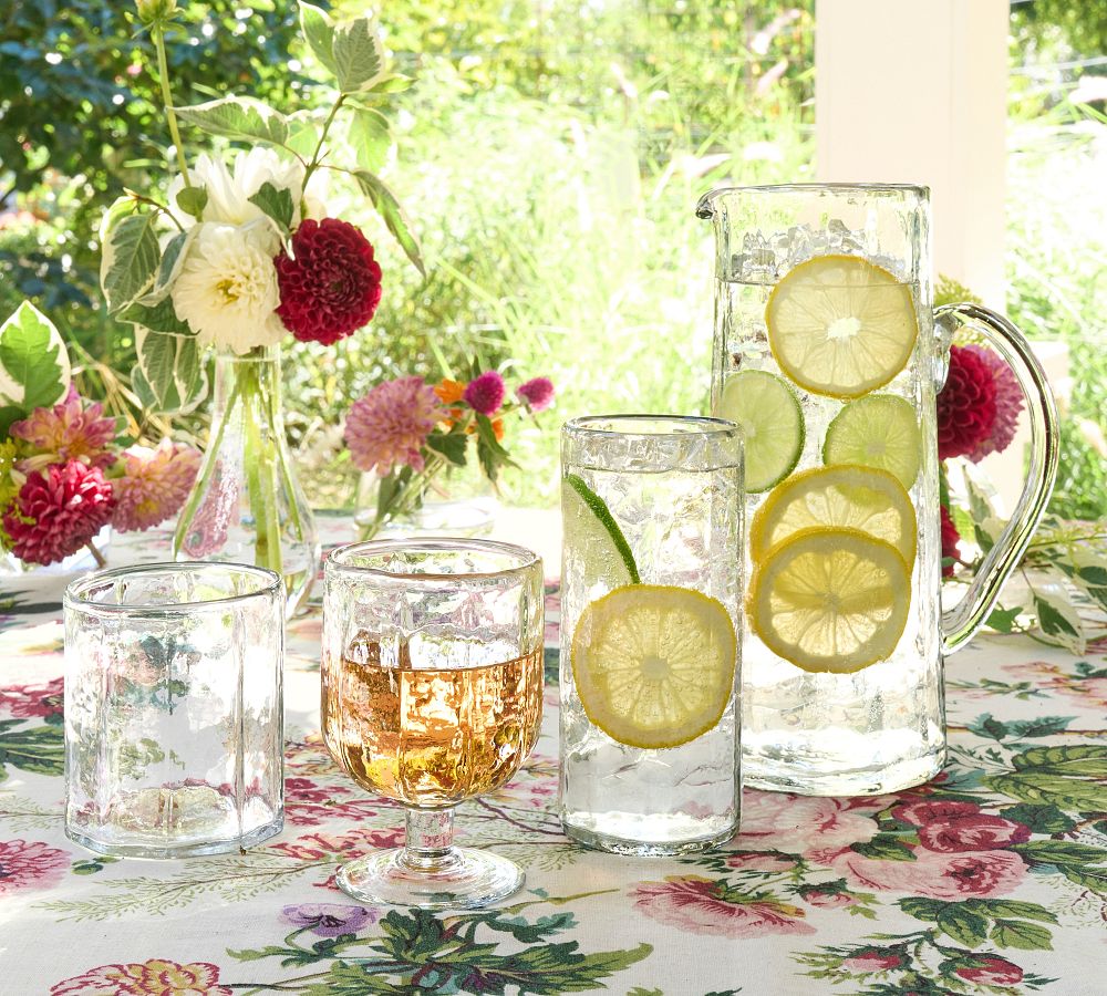 Hammered Café Glass Goblets - Set of 4 | Pottery Barn