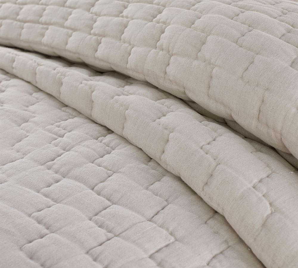 Bliss Handcrafted Linen/Cotton Quilt | Pottery Barn