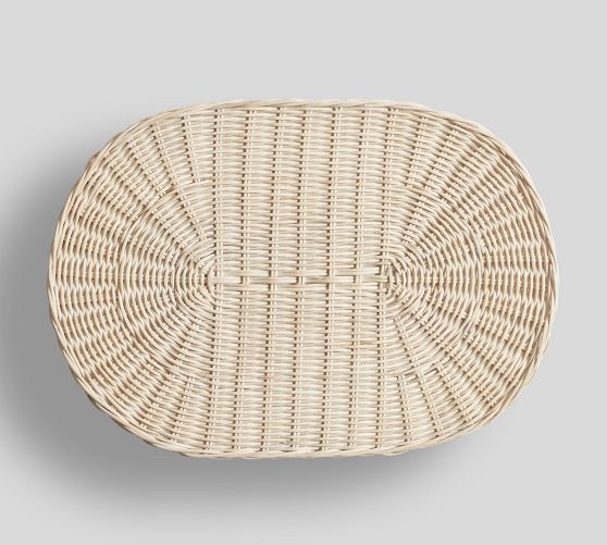 Handwoven Wicker Oval Charger Plate | Pottery Barn