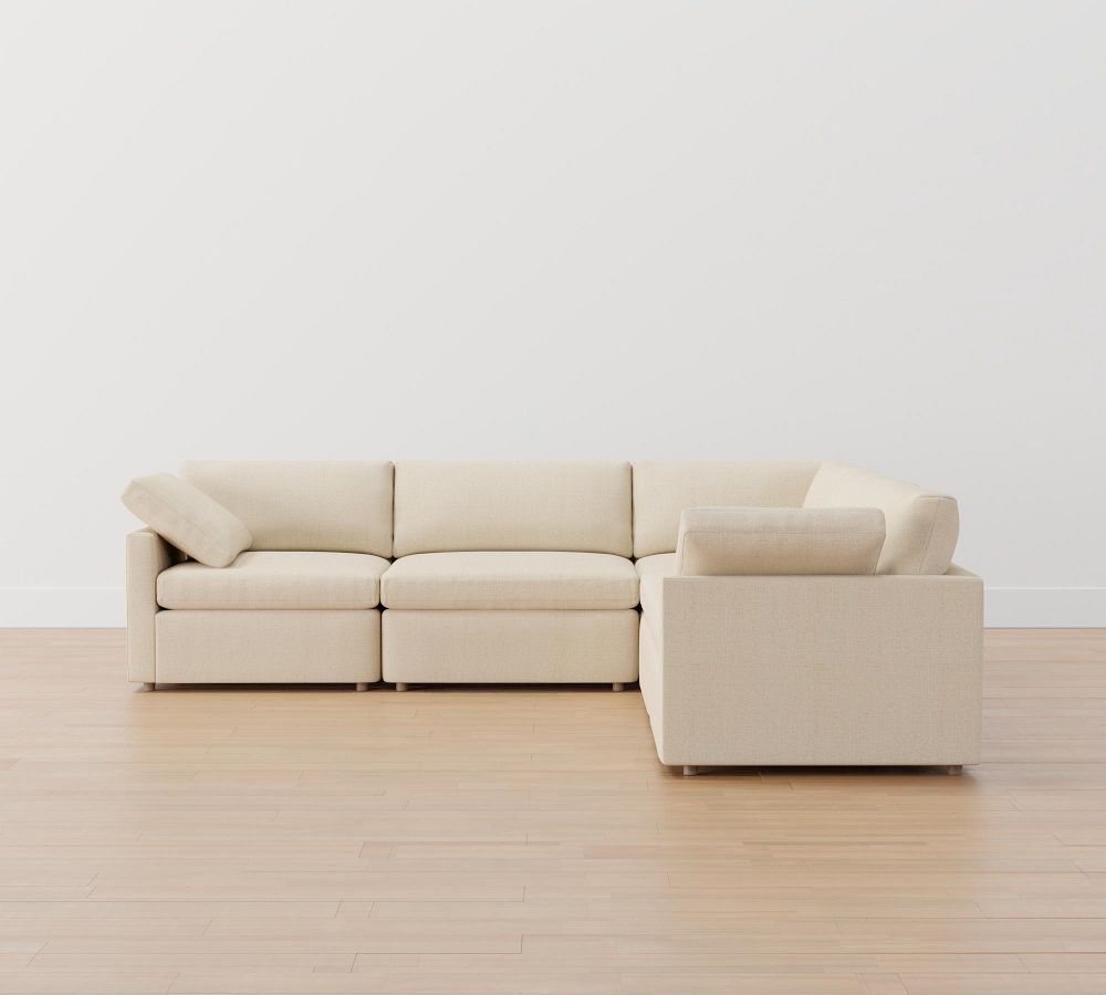 Dream Square Slim Arm Upholstered Modular L-Shaped Sectional | Pottery Barn