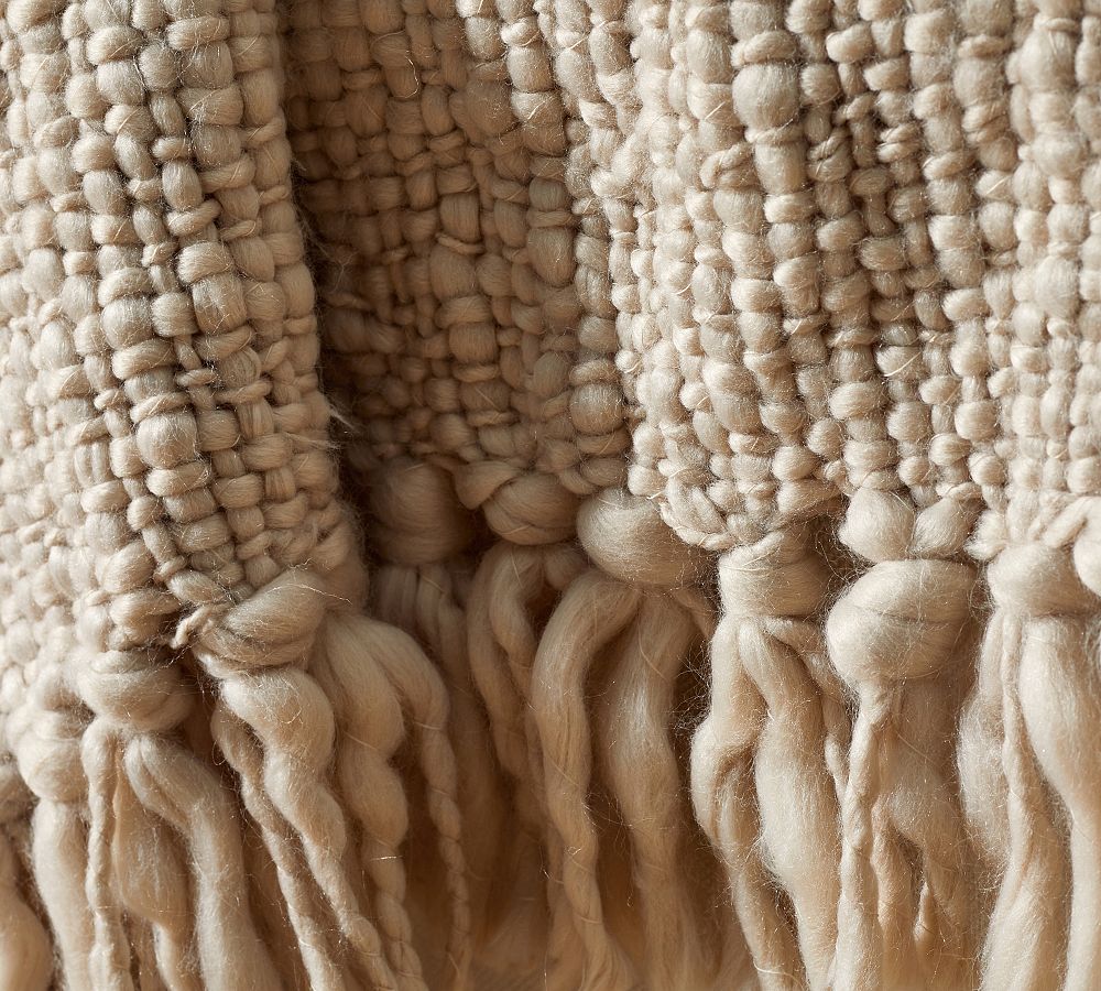 Textured Basketweave Knit Throw | Pottery Barn