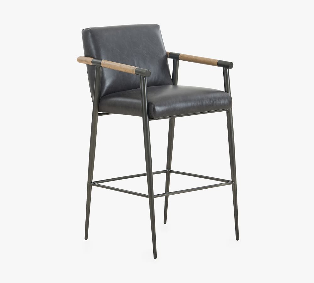 Russell Leather Stool | Pottery Barn