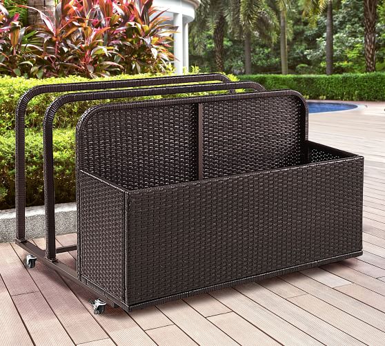 Benson Outdoor Wicker Pool Storage Caddy | Pottery Barn
