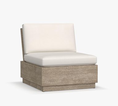 Indio Eucalyptus Modern Platform Armless Outdoor Lounge Chair | Pottery ...