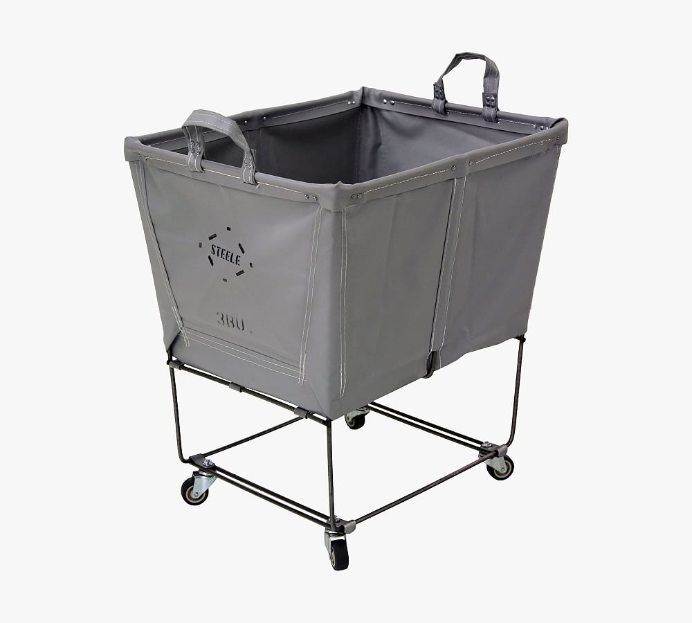 Industrial Elevated Basket with Wheels | Pottery Barn