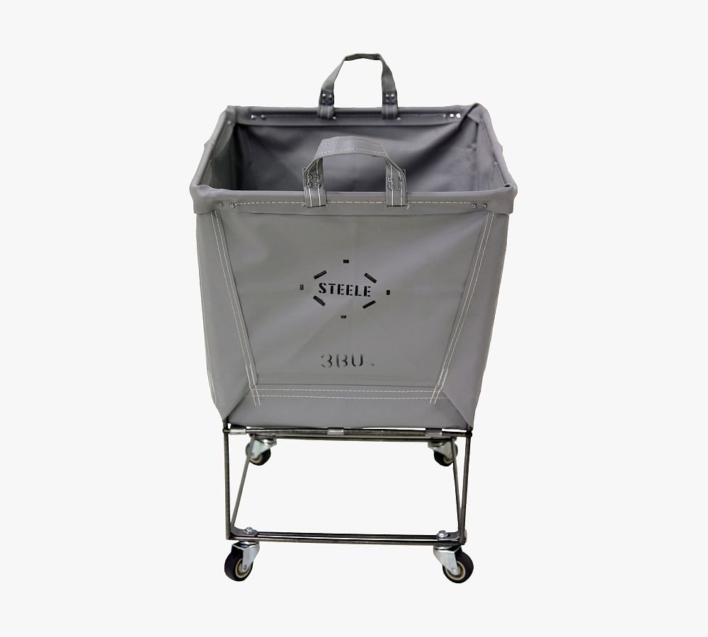 Industrial Elevated Basket with Wheels | Pottery Barn