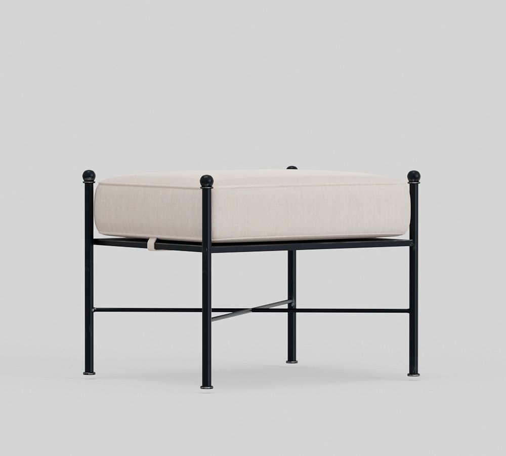 Bowie Metal Ottoman | Pottery Barn