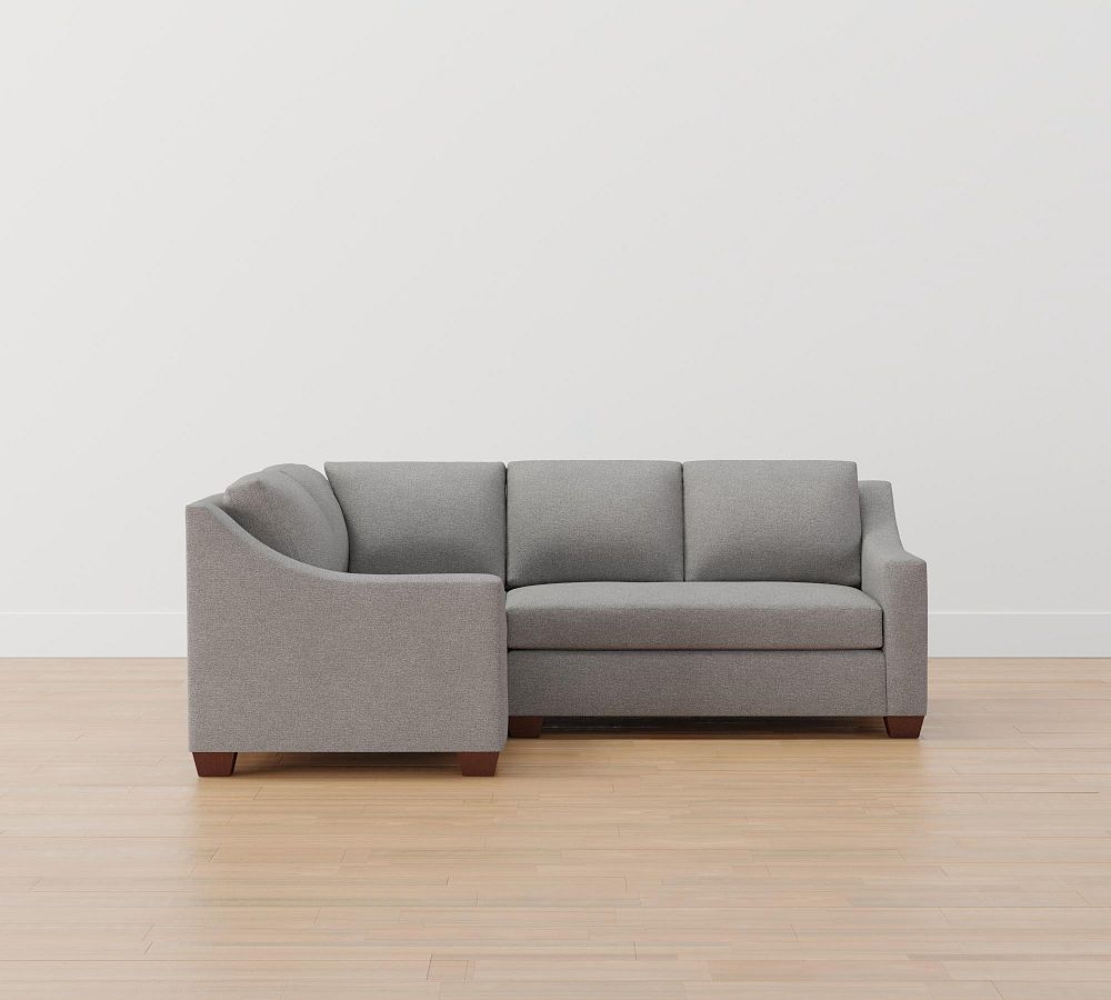York Slope Arm Upholstered 3-Piece Sectional with Bench Cushion ...