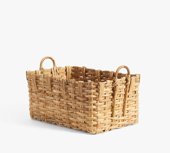 Artisan Rustic Handcrafted Rectangle Basket | Pottery Barn