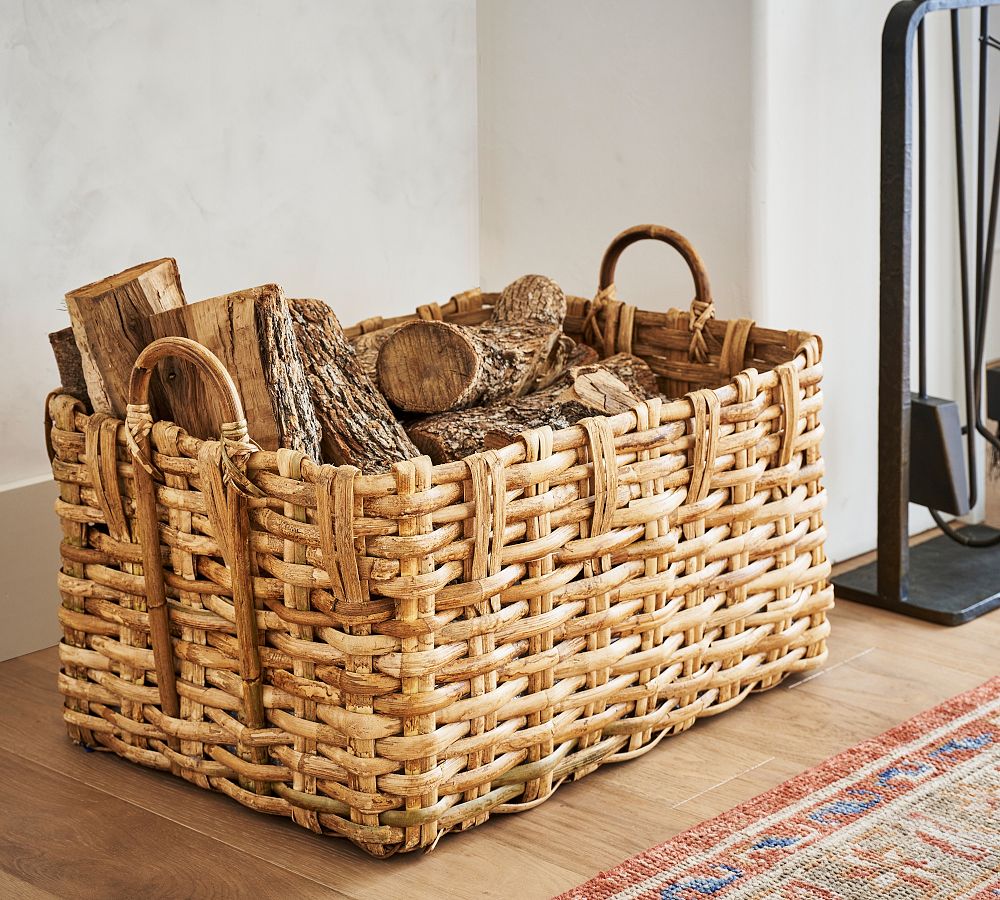 Artisan Rustic Handcrafted Rectangle Basket | Pottery Barn
