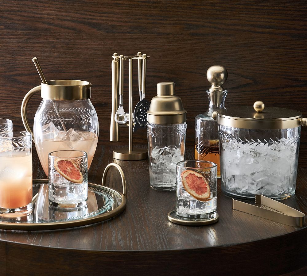 Zelda Etched 4-Piece Bar Tool Set | Pottery Barn