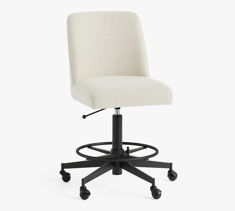 Layton Upholstered Swivel Drafting Chair | Pottery Barn