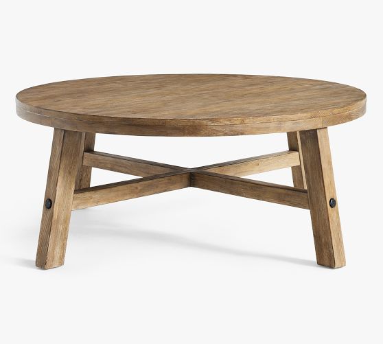 Rustic Farmhouse Round Grand Coffee Table | Pottery Barn