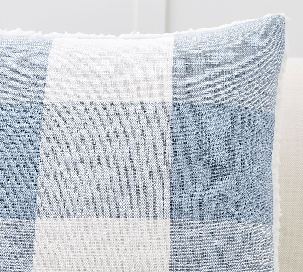 Bryce Check Sherpa Back Decorative Pillow Cover | Pottery Barn