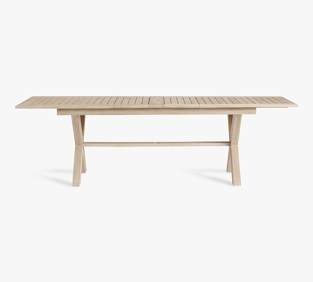 Indio FSC® Eucalyptus X-Base Extending Outdoor Dining Table | Pottery Barn