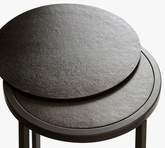 Duke Round Metal Swivel Side Table | Pottery Barn