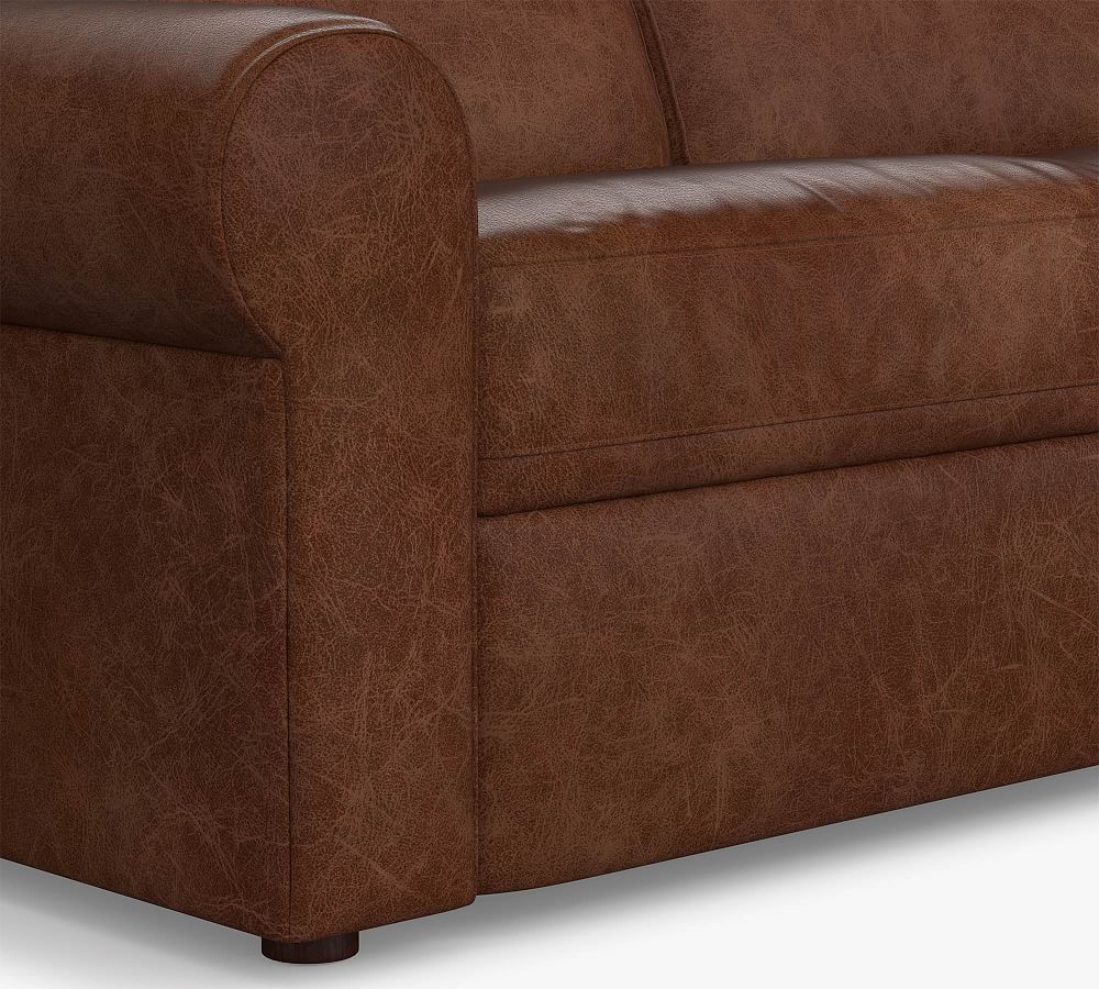 Ultra Lounge Roll Arm Leather 7-Piece Reclining Sofa Sectional ...