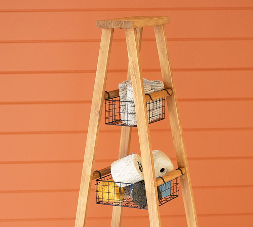 Wooden And Wire Basket Tower | Pottery Barn