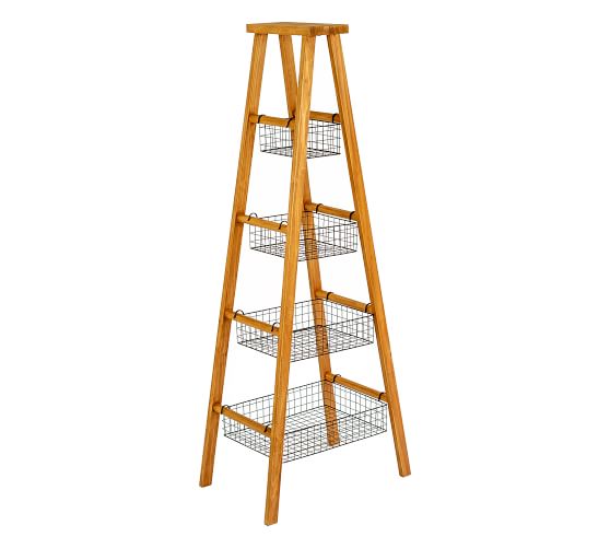 Wooden And Wire Basket Tower | Pottery Barn