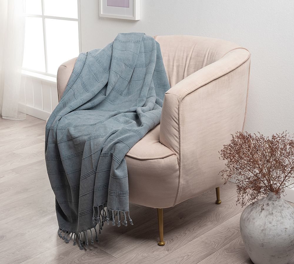 Turkish Cotton Striped Tassel Throw Blanket | Pottery Barn