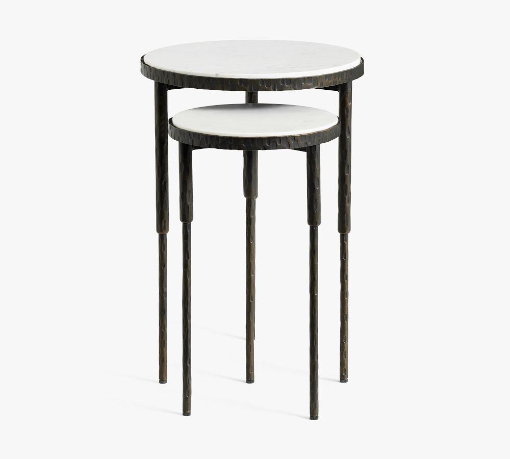 Mission Round Marble Nesting Side Tables | Pottery Barn