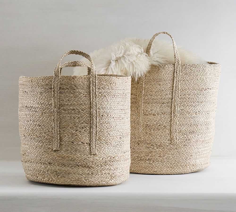 Baja Handwoven Jute Baskets - Set of 2 | Pottery Barn