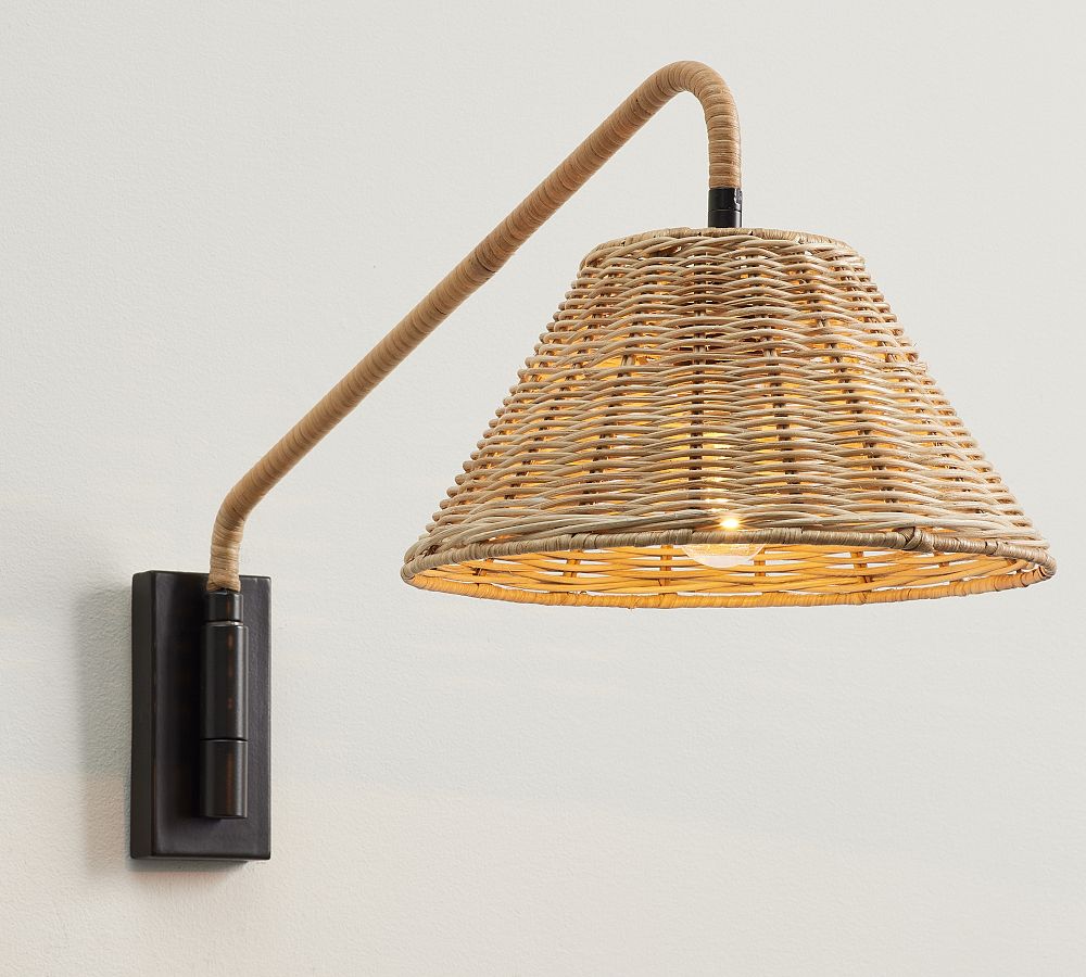 Marion Woven Swing Arm Sconce | Pottery Barn