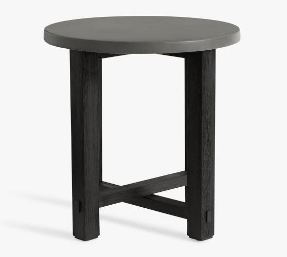 Abbott Outdoor Side Table, Brown | Pottery Barn