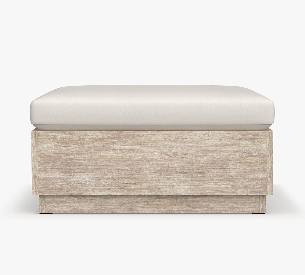 Indio Eucalyptus Modern Platform Outdoor Ottoman | Pottery Barn