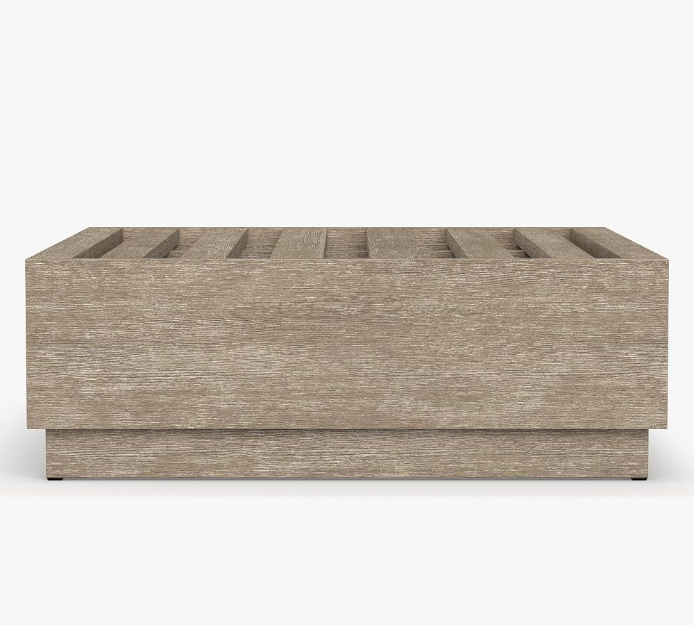 Indio Eucalyptus Modern Platform Outdoor Ottoman | Pottery Barn