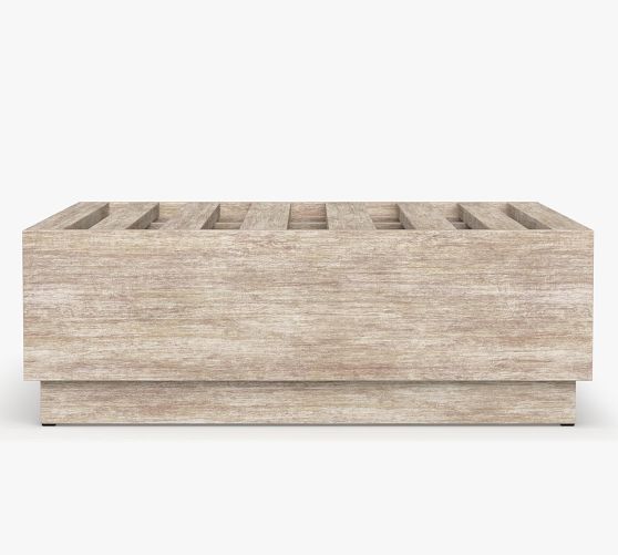 Indio Eucalyptus Modern Platform Outdoor Ottoman | Pottery Barn