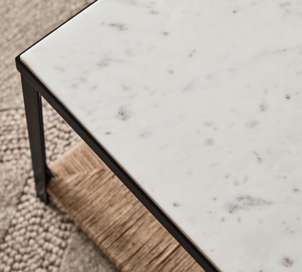 Theo Rectangular Marble Coffee Table | Pottery Barn